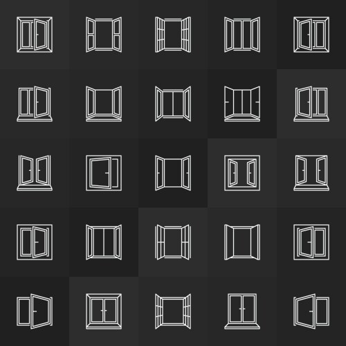 Roof window skylight concept thin line icon Vector Image