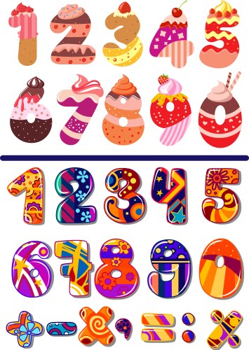 Cartoon numbers Royalty Free Vector Image - VectorStock