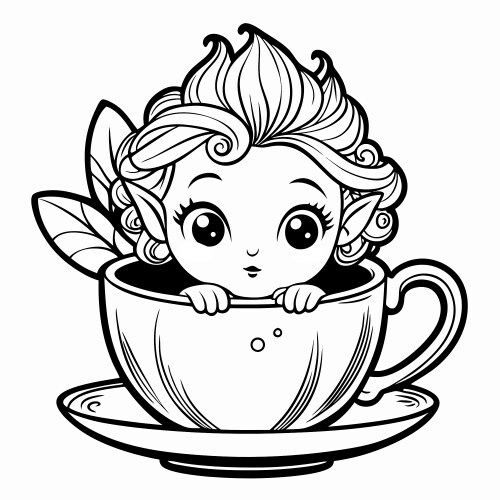 Fairy tale line art for coloring book Royalty Free Vector