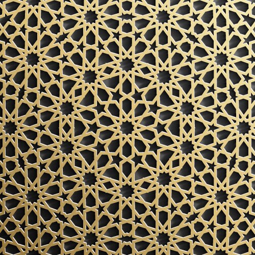 Gold islamic pattern on black background Vector Image