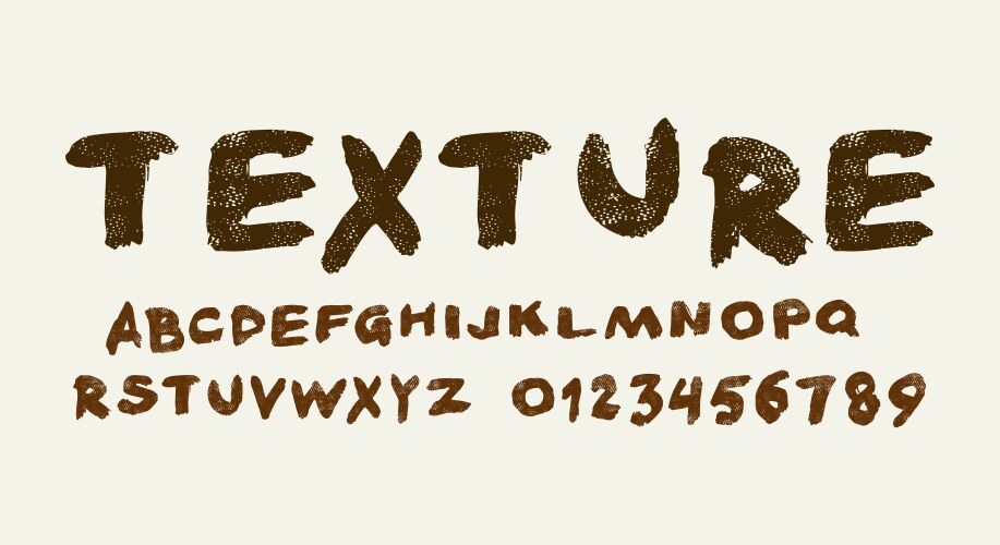 Handwritten brush font in grunge style Royalty Free Vector