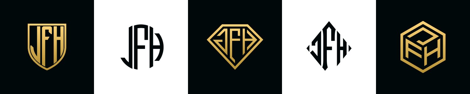 Initial letters jfd logo designs bundle Royalty Free Vector