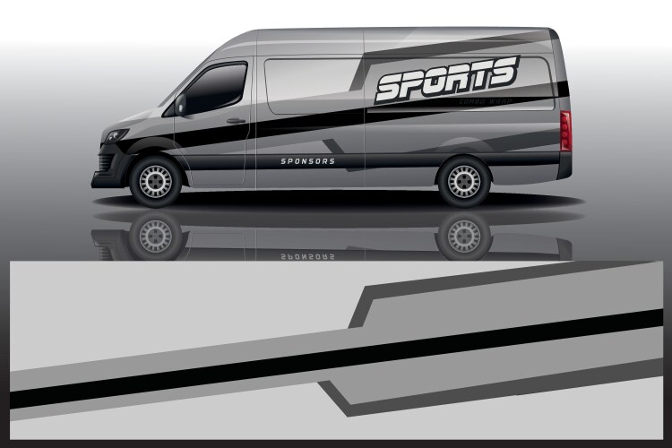 Van wrap design sticker and decal Royalty Free Vector Image