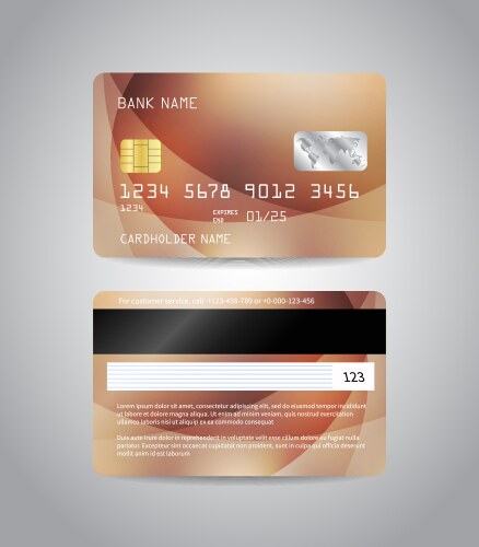 Credit card front and back side Royalty Free Vector Image