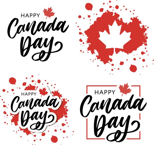 Happy canada day hand drawn calligraphy pen brush Vector Image