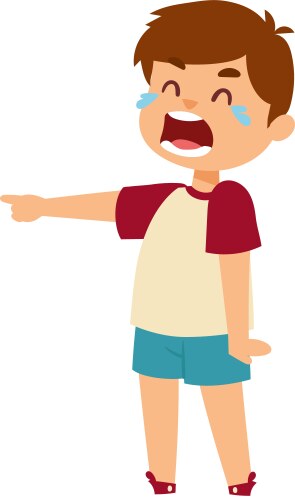Thai boy pointing his finger Royalty Free Vector Image