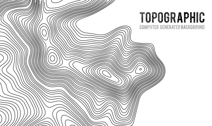 Contour map cartography line relief graphic Vector Image