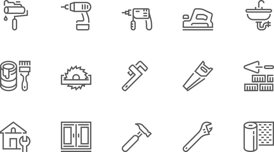 Architecture construction building icon set Vector Image Architecture construction building icon set Vector Image