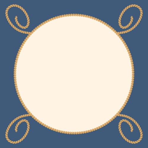 Round marine ropes frame for text Royalty Free Vector Image