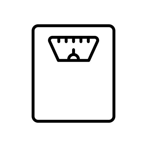 Scale icon set weighing machine symbol in black Vector Image