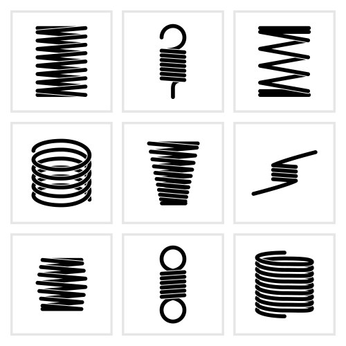 Metal spring set Royalty Free Vector Image - VectorStock