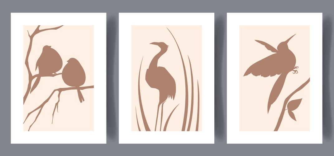 Minimalistic geometric art wall posters set Vector Image