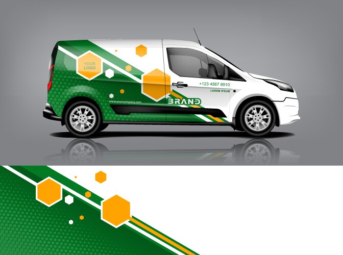 Full wrap van with vinyl sticker sample Royalty Free Vector