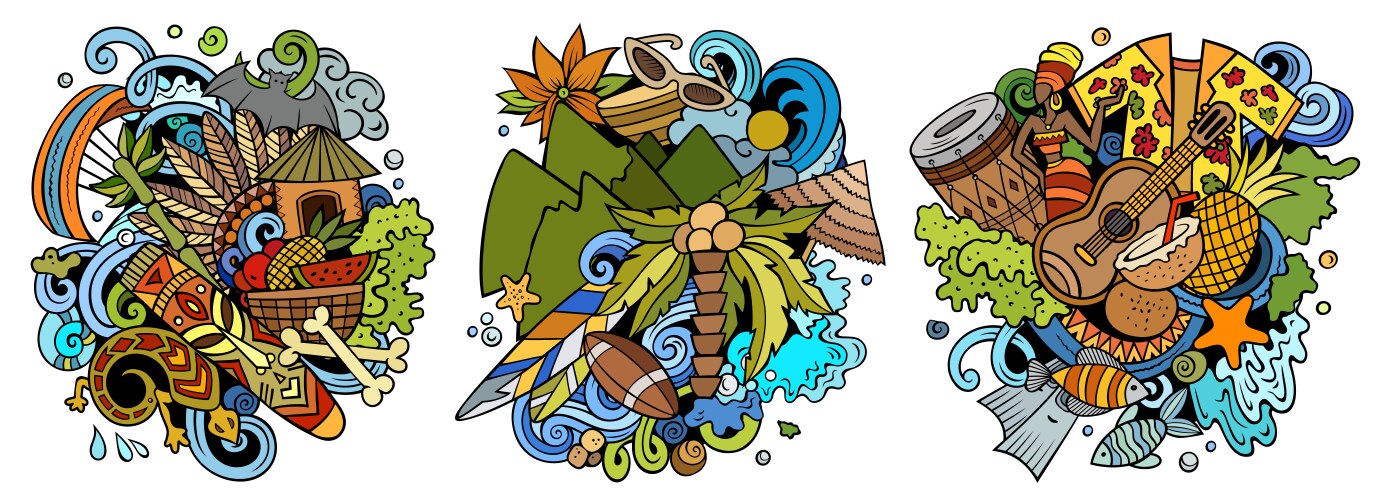 Figi hand drawn cartoon doodles Royalty Free Vector Image