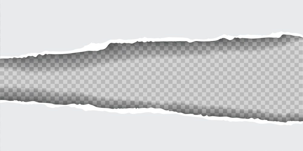 Torn snatched window in sheet white paper Vector Image