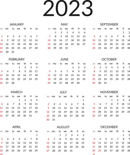 Calendar 2030 Royalty Free Vector Image - VectorStock