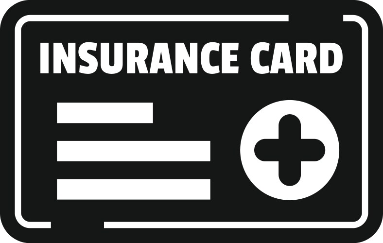 Insurance card icon showing health coverage and Vector Image