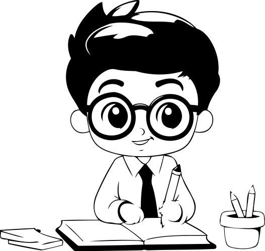 Doing homework cartoon Vector Images & Graphics for Commercial Use ...