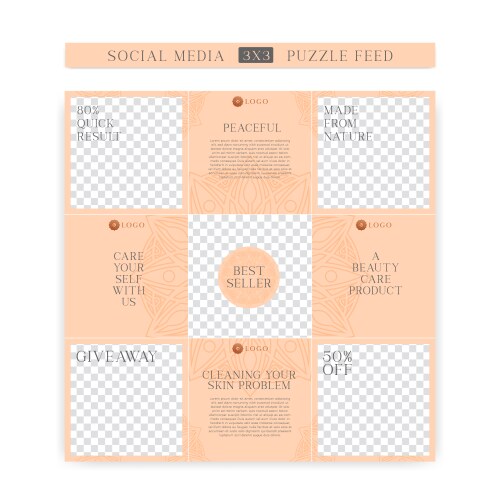 Social media posts puzzle template Royalty Free Vector Image