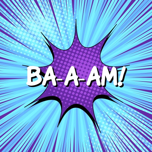 Blue comic cartoon background template Royalty Free Vector