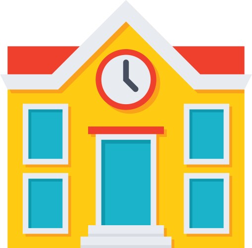 School flat building icon Royalty Free Vector Image