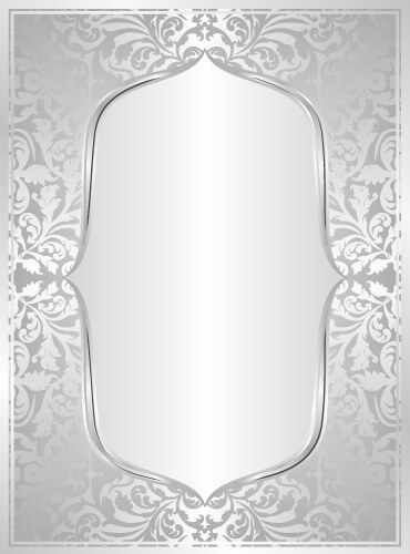 Silver background with antique ornaments and frame