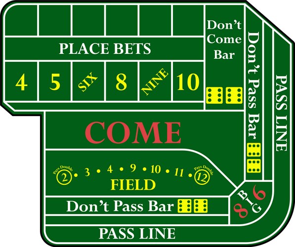 Craps table layout big Royalty Free Vector Image