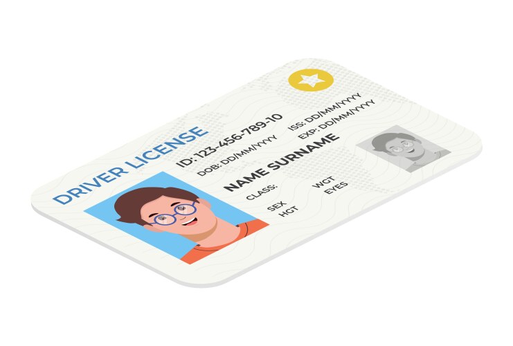 Driver's License Card Template Royalty Free Vector Image