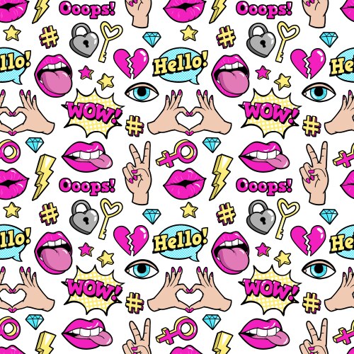 Seamless background stickers pins patches Vector Image