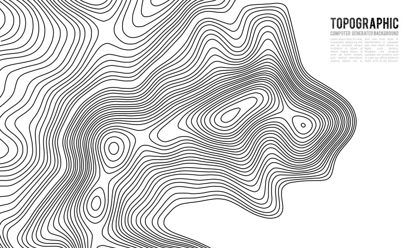 Contour map cartography line relief graphic Vector Image