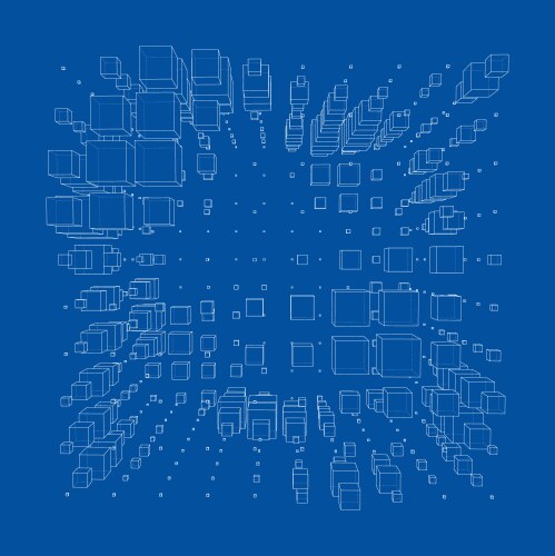 Abstract background with blue hexagon and light Vector Image