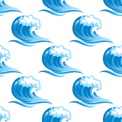 Four scenes of ocean waves Royalty Free Vector Image