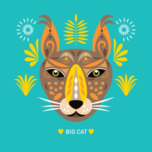 Lynx abstract neon multicolored portrait Vector Image