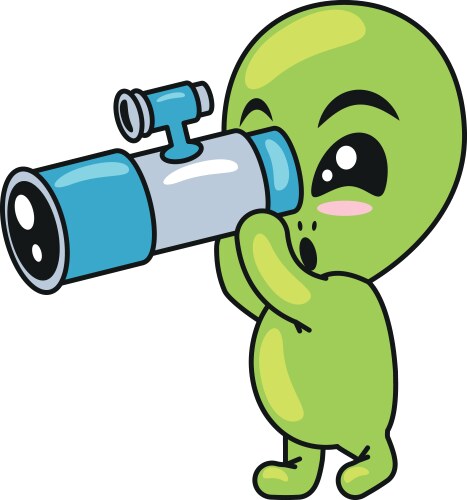 Alien character isolated Royalty Free Vector Image