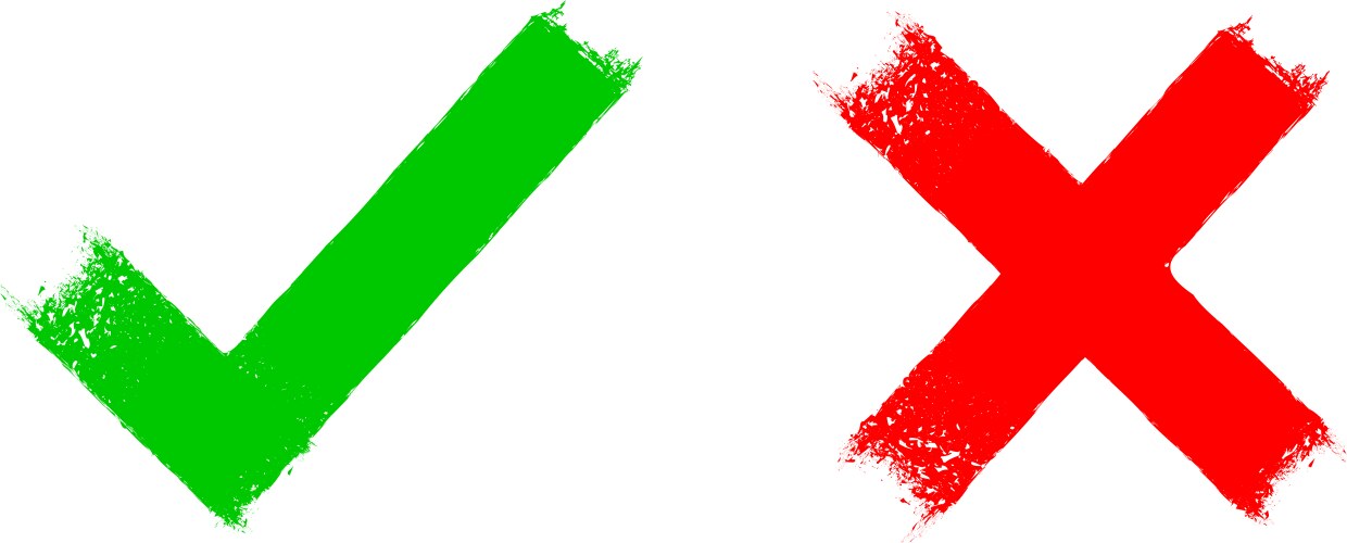 Green Check Red X Vector Images (over 1,800)