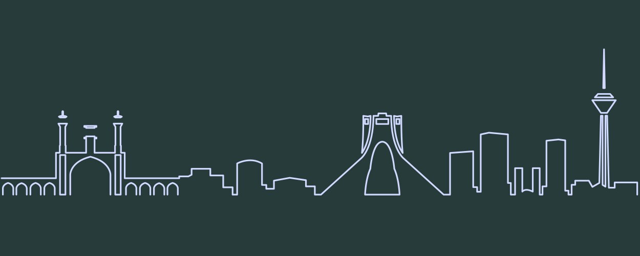 Tehran hand drawn skyline Royalty Free Vector Image