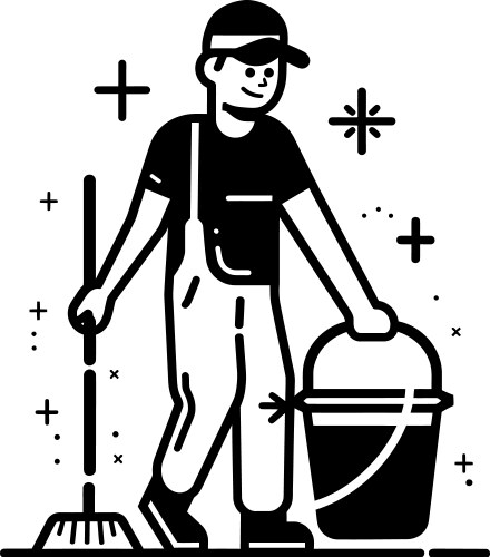 Tidy touch cleaning floor logo gleaming gestures Vector Image