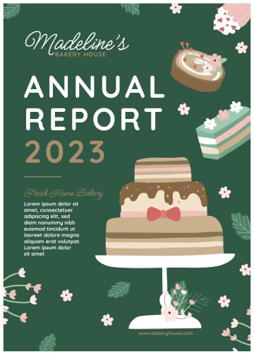 Bakery annual report template Royalty Free Vector Image