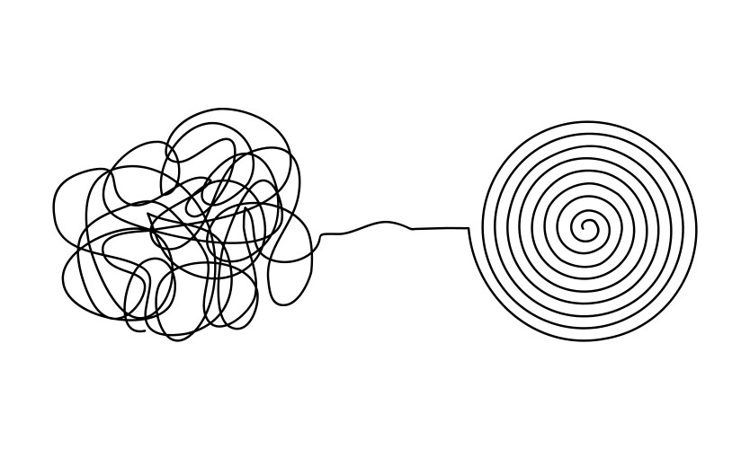 Confused process chaos line symbol tangled Vector Image