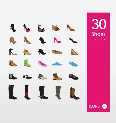 Set of colorful halloween shoes and witch Vector Image