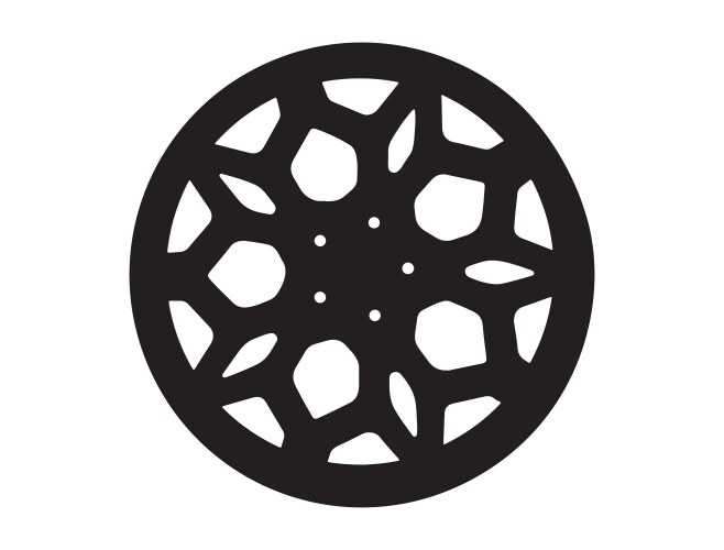 Wheel rim cover silhouette art Royalty Free Vector Image