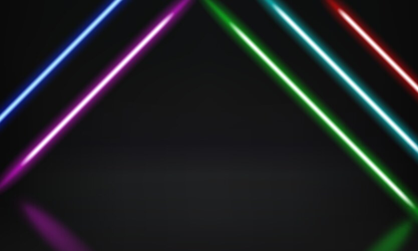 Colorful neon glowing stripes abstract tech Vector Image