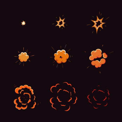 Cartoon explosion effect with smoke Royalty Free Vector