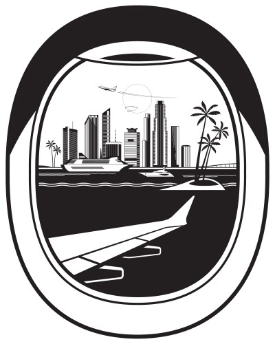 View from passenger aircraft to monaco Royalty Free Vector