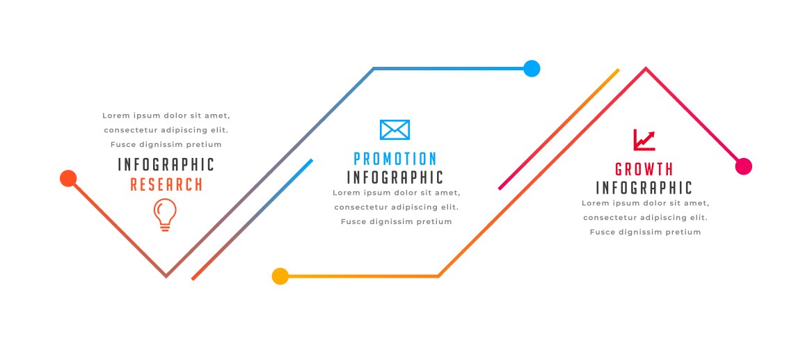 3-step infographic element timeline banner Vector Image