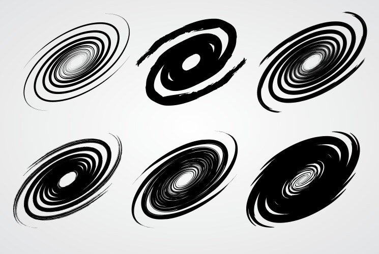 Black spiral swirl circle Royalty Free Vector Image