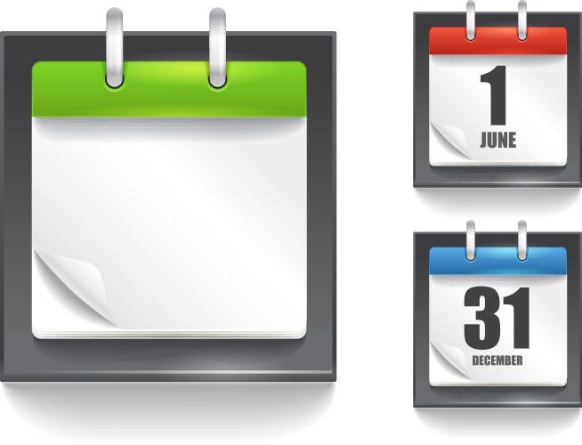 Paper diary icons with bended color corners Vector Image