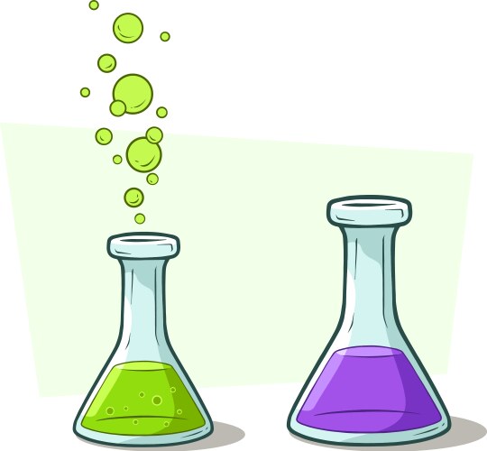 Glass chemical flask Royalty Free Vector Image