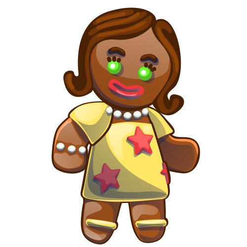Two cute cartoon gingerbread Royalty Free Vector Image