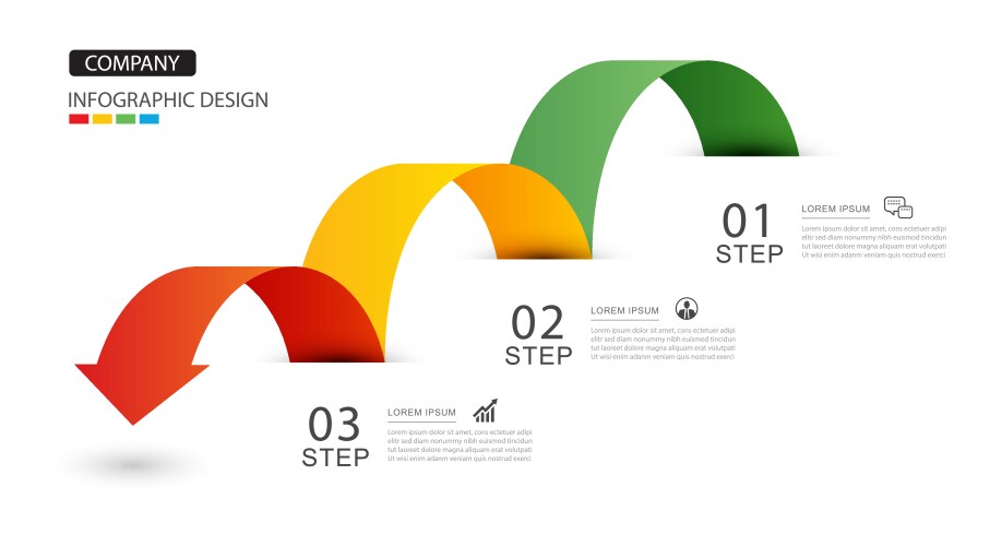 Infographics arrow symbol timeline business steps Vector Image